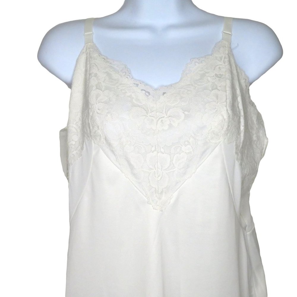 Vintage Sears Nylon Dress Slip White Lace Lined Doesn… - Gem